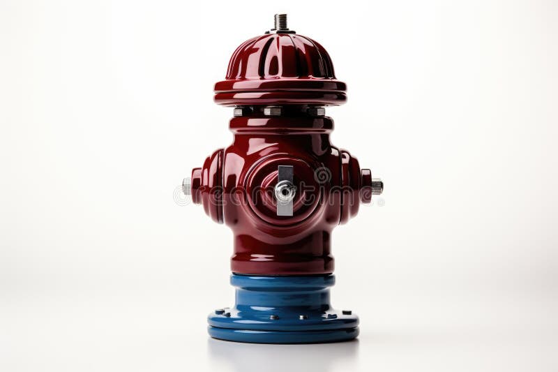 A Red and Blue Fire Hydrant on a White Surface, Clipart on White ...