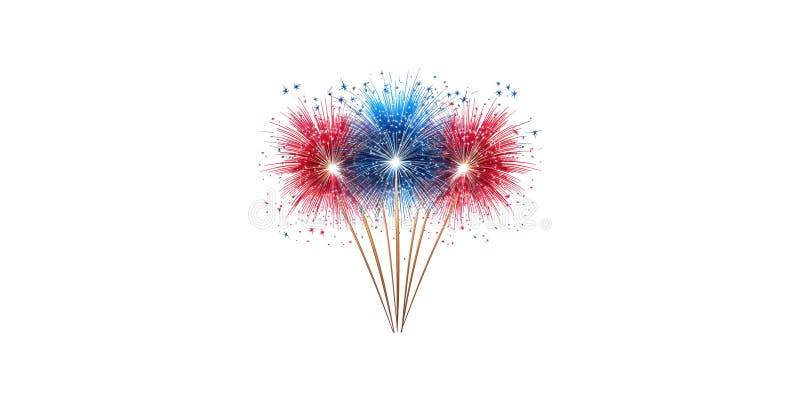 Red Blue Fireworks Burst Isolated Transparent Background Stock Photos ...