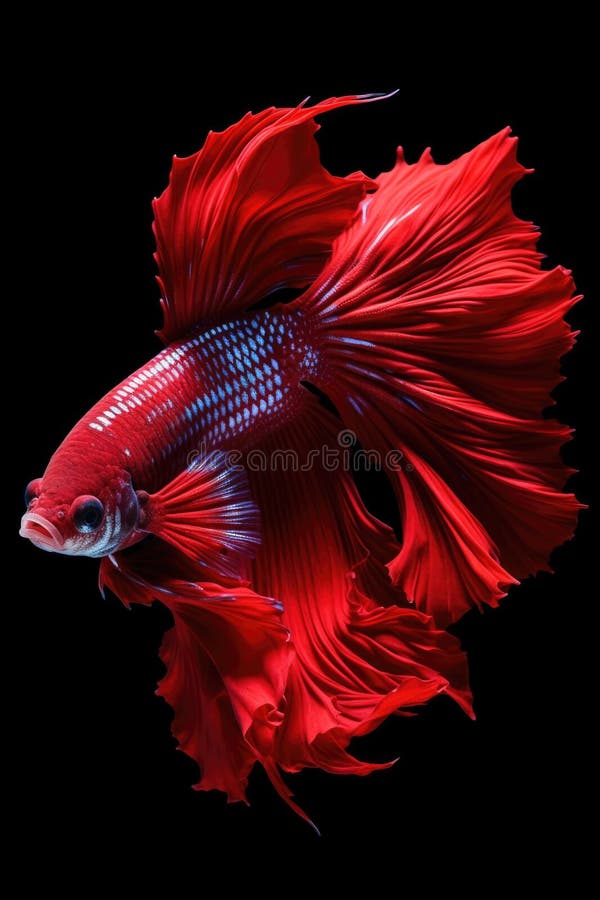 A Red and Blue Fish with a White Stripe on Its Body Stock Image - Image ...