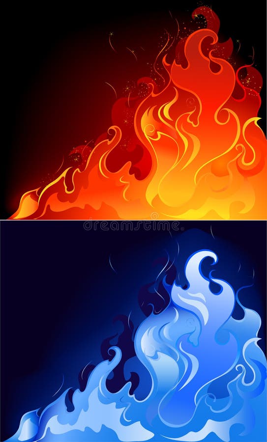 Red and blue flames stock vector. Illustration of painting - 16456597