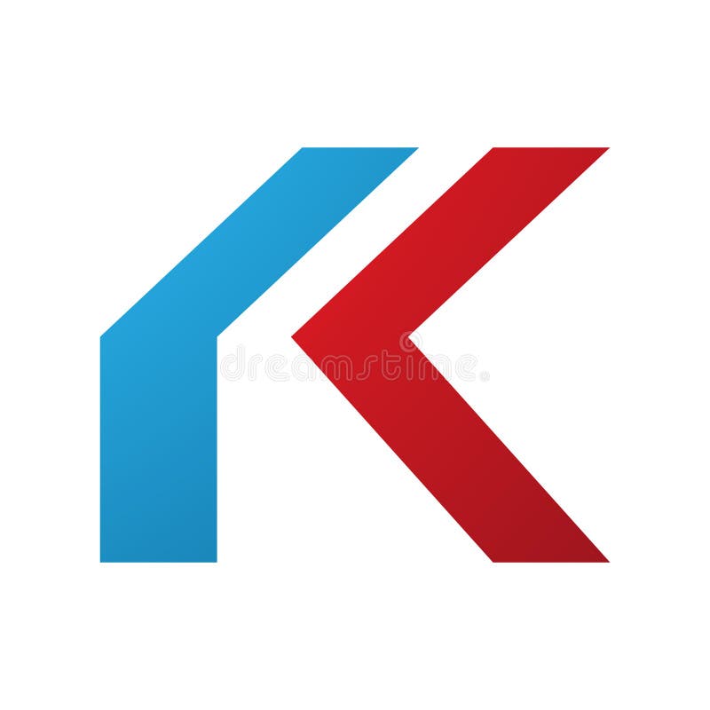 Red and Blue Folded Letter K Icon Stock Vector - Illustration of ...