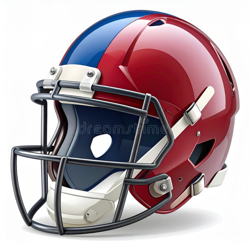 Red and Blue Football Helmet with Facemask Stock Illustration ...