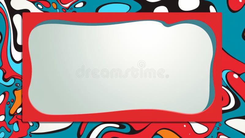 A Red and Blue Frame on a Colorful Background Stock Illustration ...