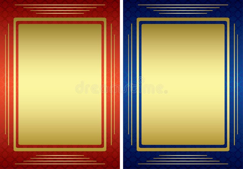 Red and Blue Frames with Golden Decoration - Eps Stock Vector ...