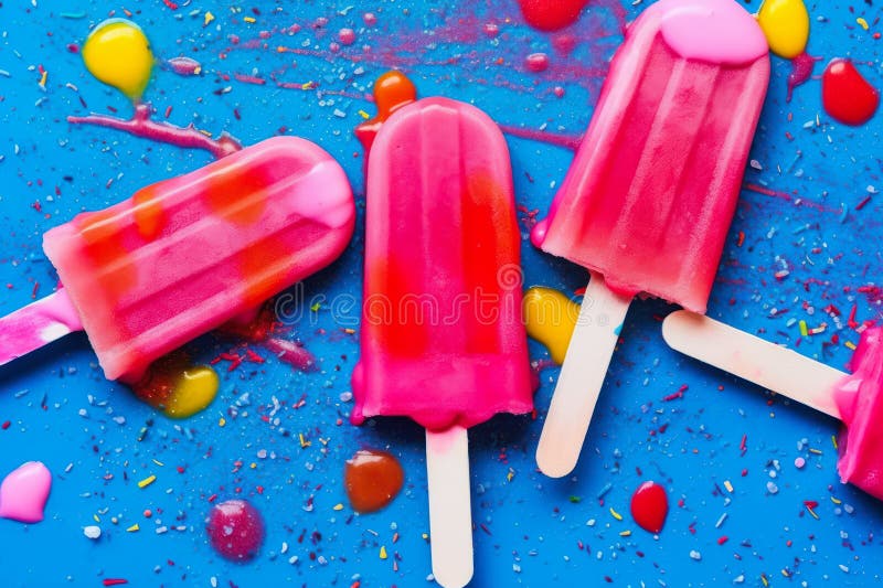 Red Blue Fruit Frozen Juice Ice Cream Generative Ai Stock Illustration ...