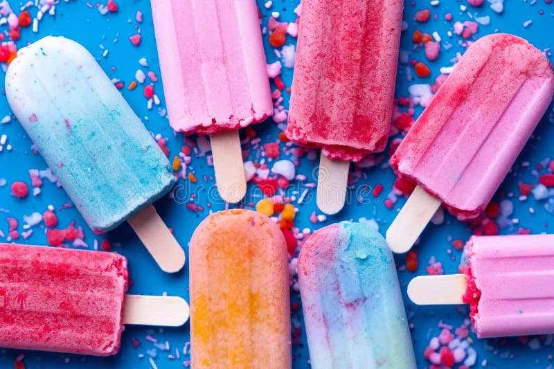 Red Blue Fruit Frozen Juice Ice Cream Generative Ai Stock Illustration ...