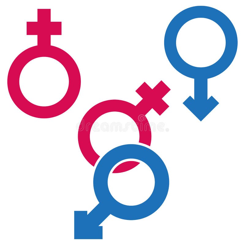 Red Blue Gender Signs. Vector Illustration Stock Vector - Illustration ...