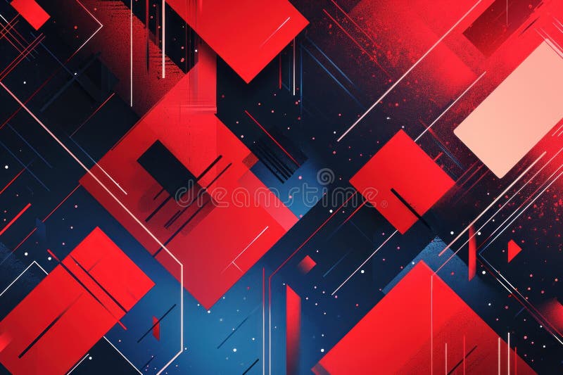 A Red and Blue Geometric Pattern with a Retro, 80s Flair Stock Image ...