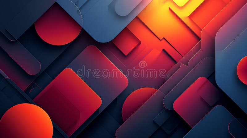 Abstract Red and Blue Geometric Shapes Stock Illustration ...