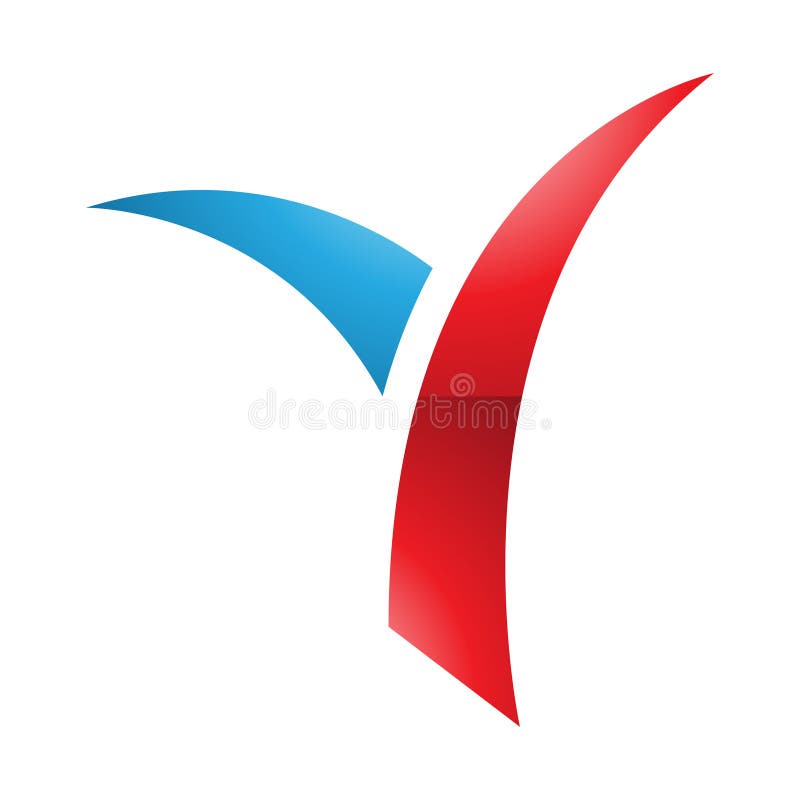 Red and Blue Glossy Grass Shaped Letter Y Icon Stock Vector ...