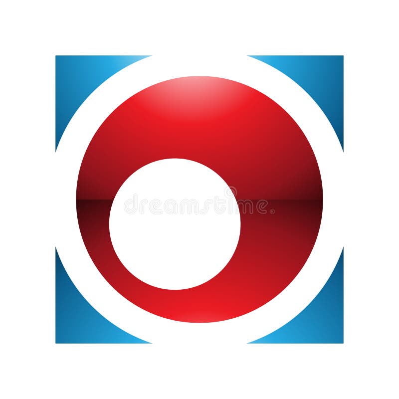 Red and Blue Glossy Square Letter O Icon Stock Vector - Illustration of ...