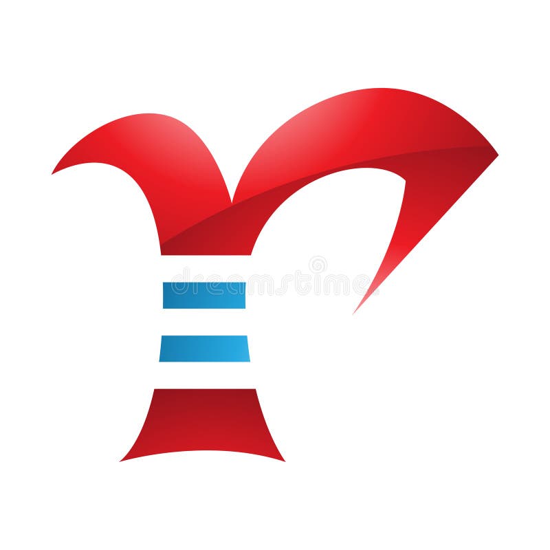 Red and Blue Glossy Striped Letter R Icon Stock Vector - Illustration ...