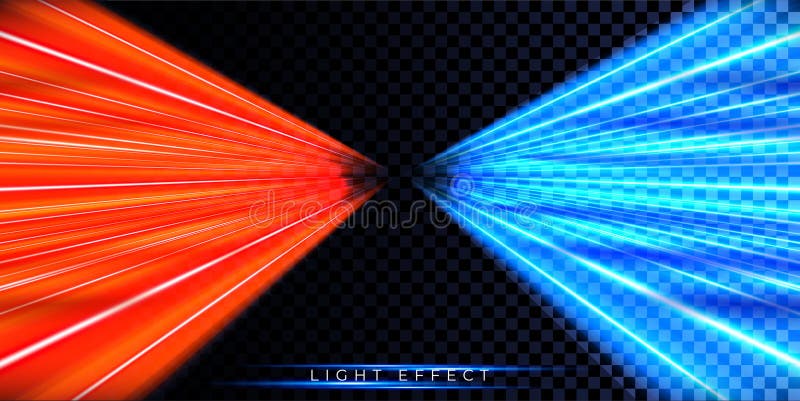 Red and Blue Glowing Speed Lines Effect. Dynamic Fast Light Trails on ...
