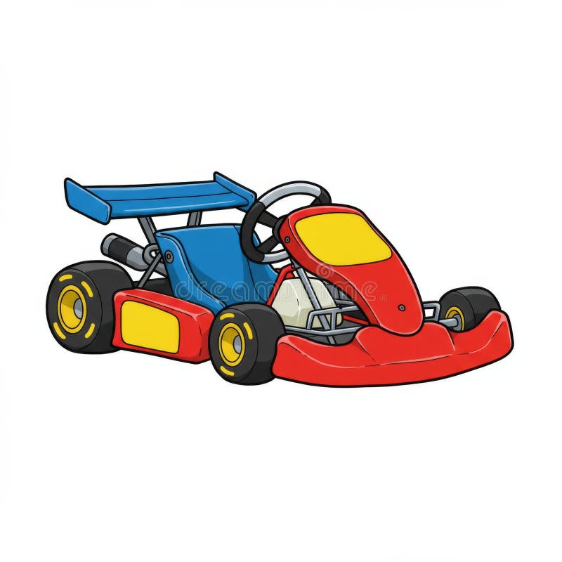 Red and Blue Go Kart Illustration Stock Illustration - Illustration of ...