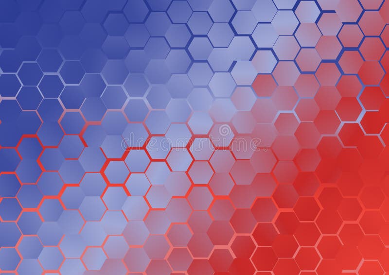 Red and Blue Gradient Geometric Hexagon Pattern Background Vector ...
