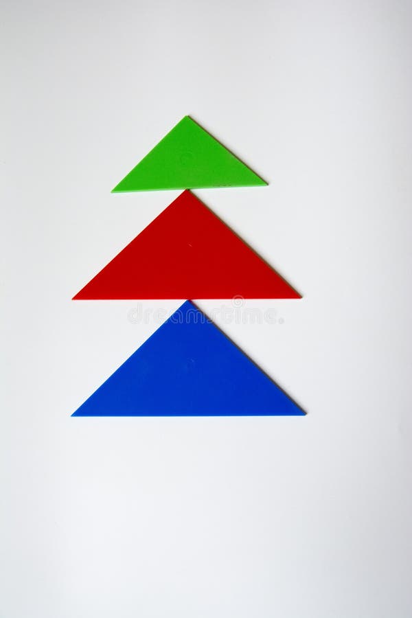 Red Blue Green Plastic Triangle Stock Photo - Image of cumulus, azure ...