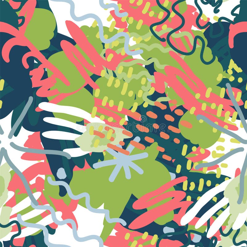 Red and Blue and Green Scribble Abstract Vector Stock Illustration ...