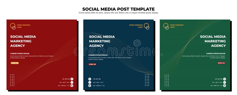 Red Blue Green Vector Social Media Post Template, Vector Art ...