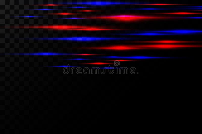 Red and Blue Horizontal Laser Beams and Lines, Bright Flashes Stock ...