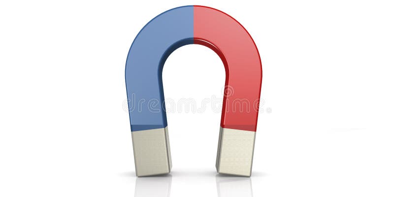 Red and Blue Horseshoe Magnet, Side View 3D Stock Illustration ...