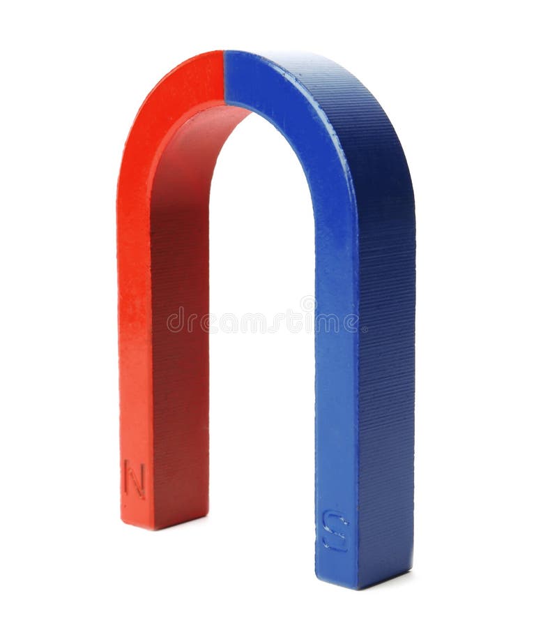 Red and Blue Horseshoe Magnet on White Stock Photo - Image of shape ...