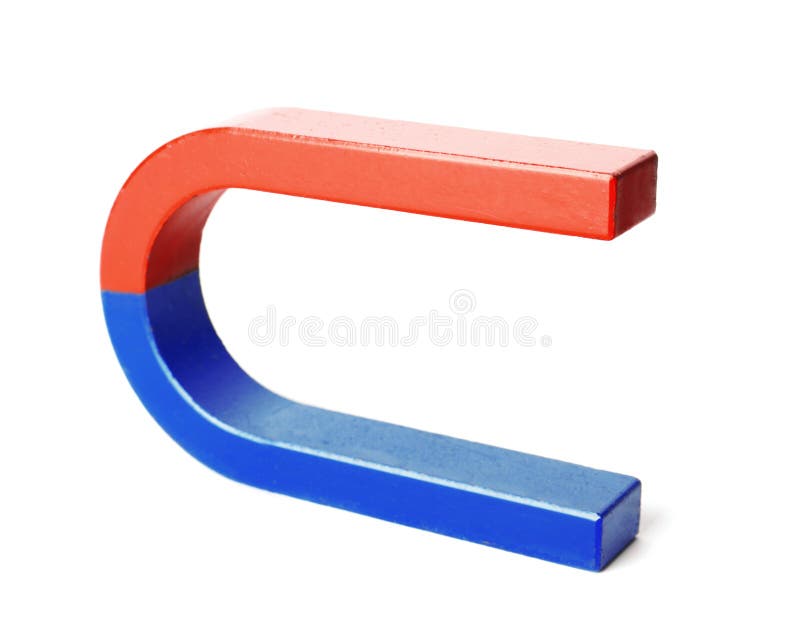 Red and Blue Horseshoe Magnet on White Stock Photo - Image of ...