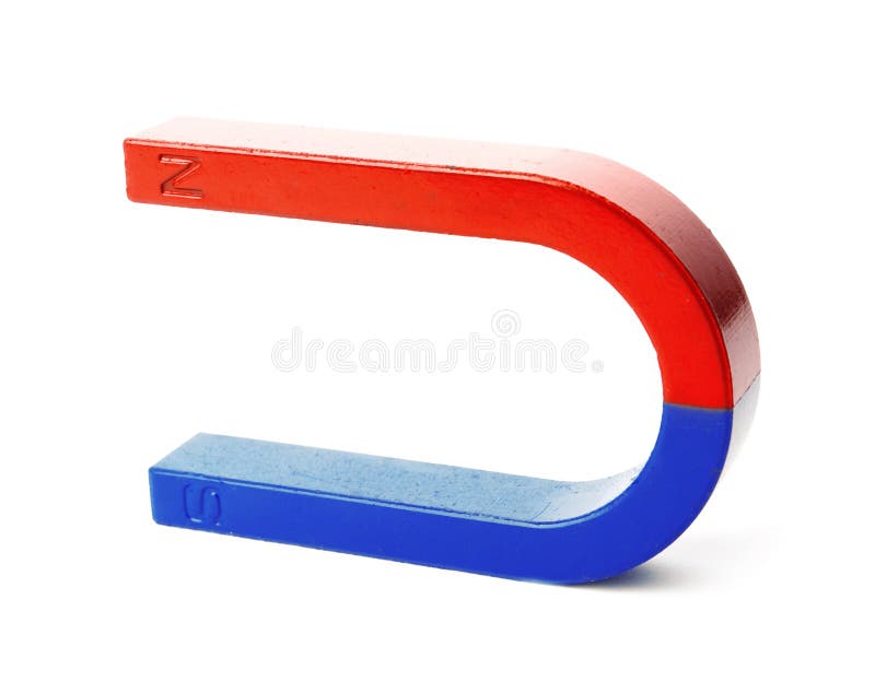 Red and Blue Horseshoe Magnet Stock Photo - Image of power, metallic ...