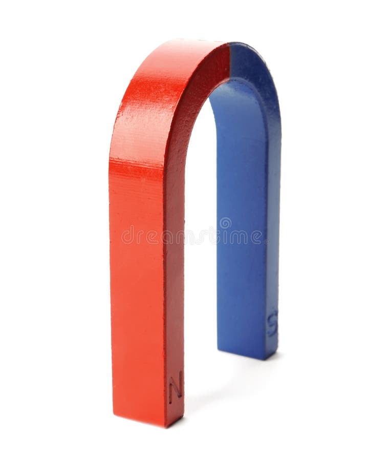 Red and Blue Horseshoe Magnet on White Stock Photo - Image of equipment ...