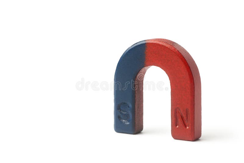 Red and Blue Horseshoe Magnet Stock Photo - Image of steel, field ...