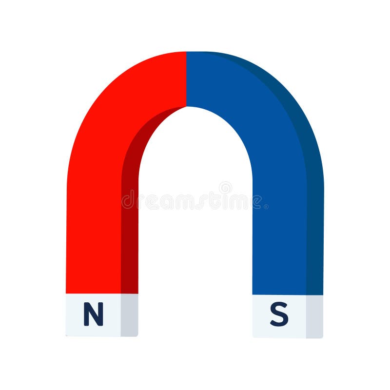 Red and Blue Horseshoe Magnet Vector Illustration. Stock Illustration ...