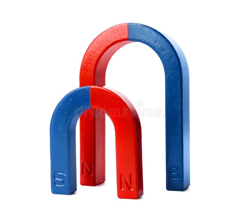 Red and Blue Horseshoe Magnets Stock Image - Image of magnet, polarize ...