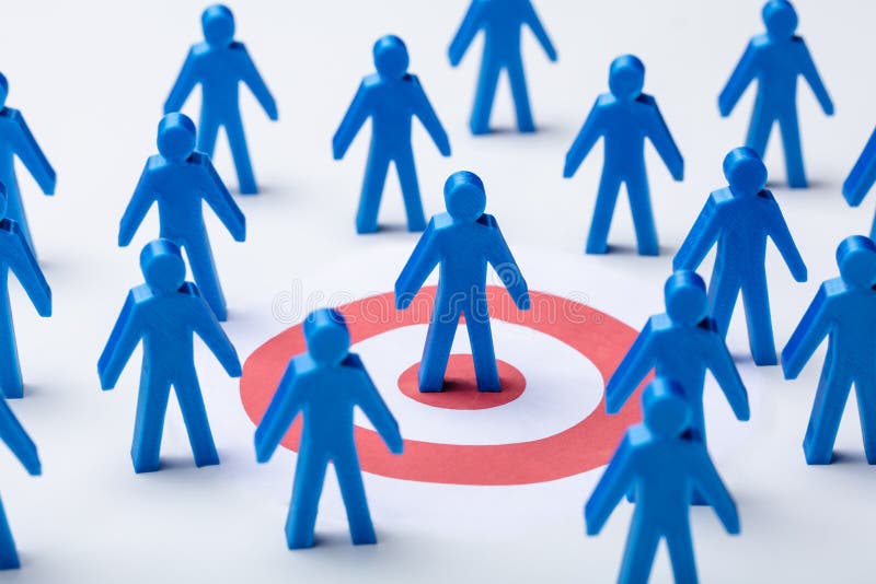 Red, Blue Human Figure and Darts Target on White Background Stock Photo ...