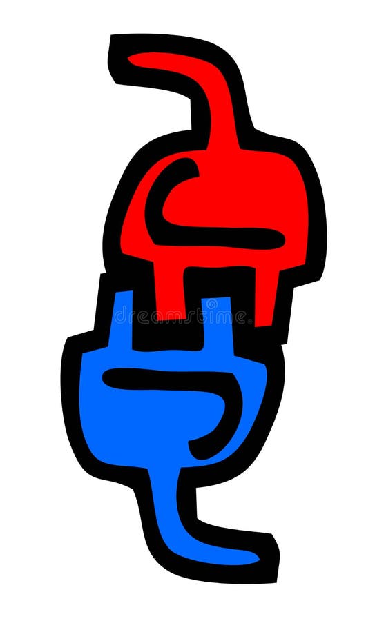 Red and blue icon stock vector. Illustration of wiring - 243615768