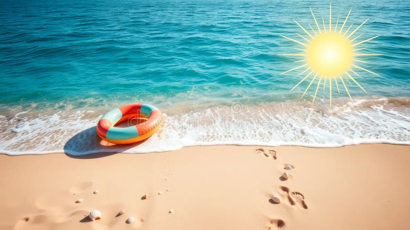 Red and Blue Inflatable Raft is on the Beach Stock Image - Image of ...