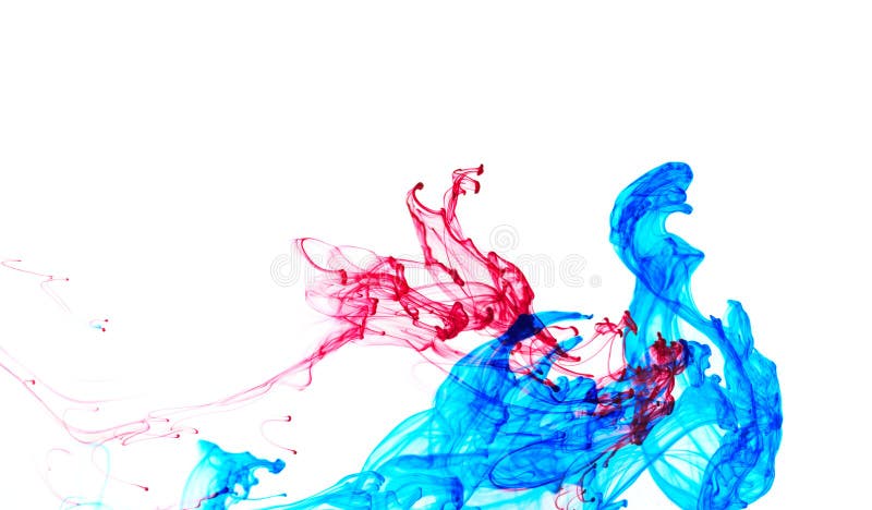 Red and blue ink in water stock image. Image of background - 80831987