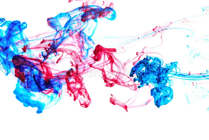 Red and blue ink in water stock illustration. Illustration of blue ...