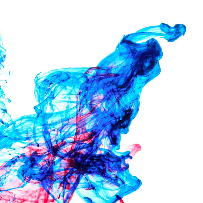 Red and blue ink in water stock photo. Image of chemistry - 80831996
