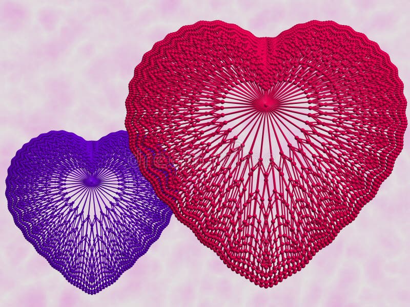 Red and blue lace hearts stock illustration. Illustration of colorful ...