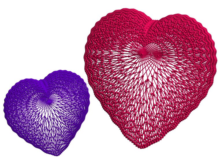 Red and blue lacy hearts stock illustration. Illustration of detail ...