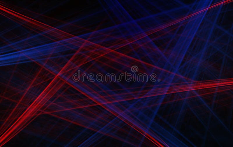 Red and Blue Laser Random Beams on Dark Background Stock Illustration ...