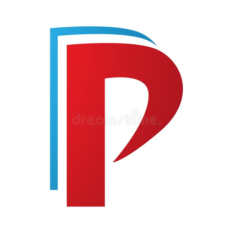Red and Blue Layered Letter P Icon Stock Vector - Illustration of ...