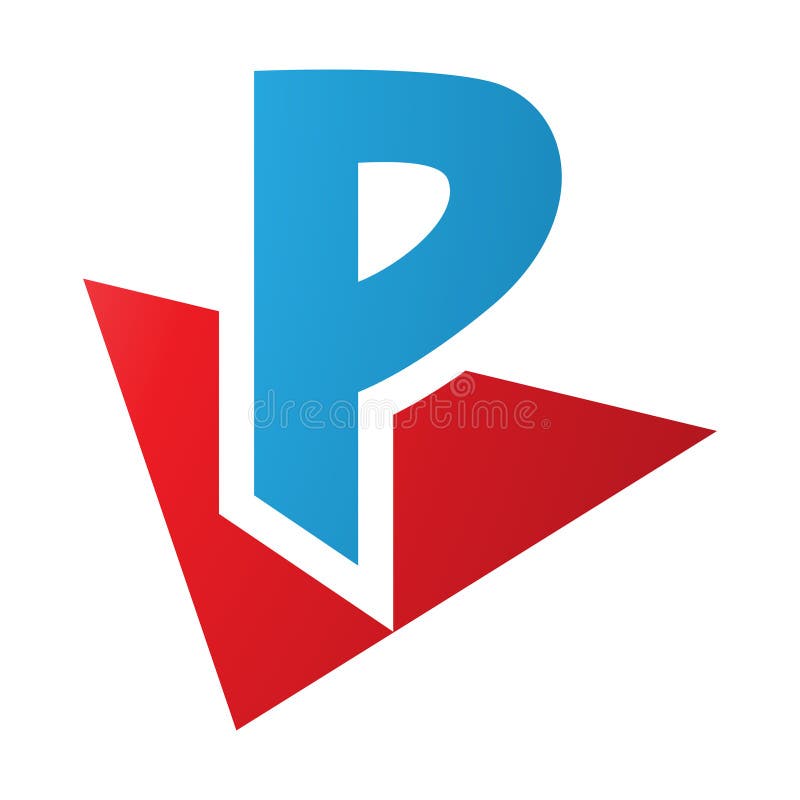 Red and Blue Letter P Icon with a Triangle Stock Vector - Illustration ...