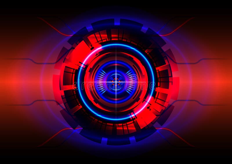 Red and Blue Light. Abstract Hi-tech Background. Futuristic Interface ...