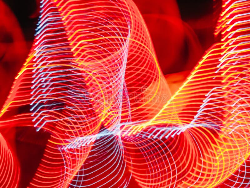 Abstract Light Show with a Red Yellow Lines Stock Photo - Image of ...