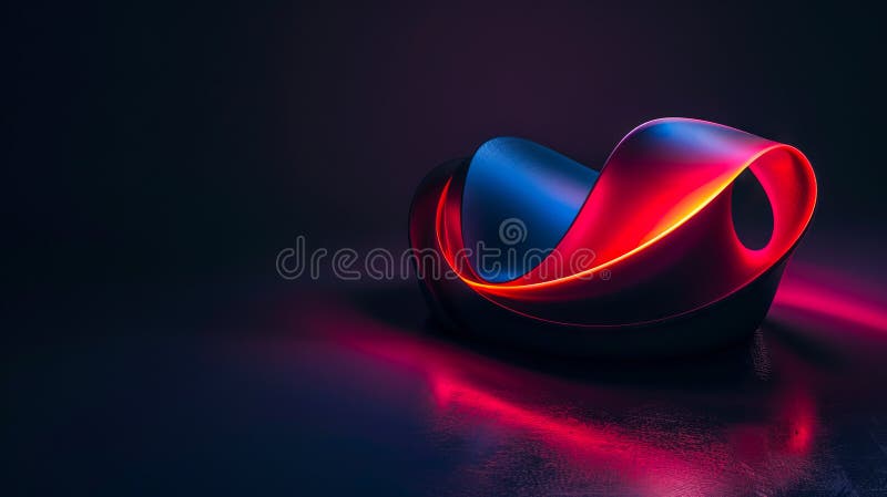 A Red and Blue Light is Shown on a Dark Surface Stock Image - Image of ...