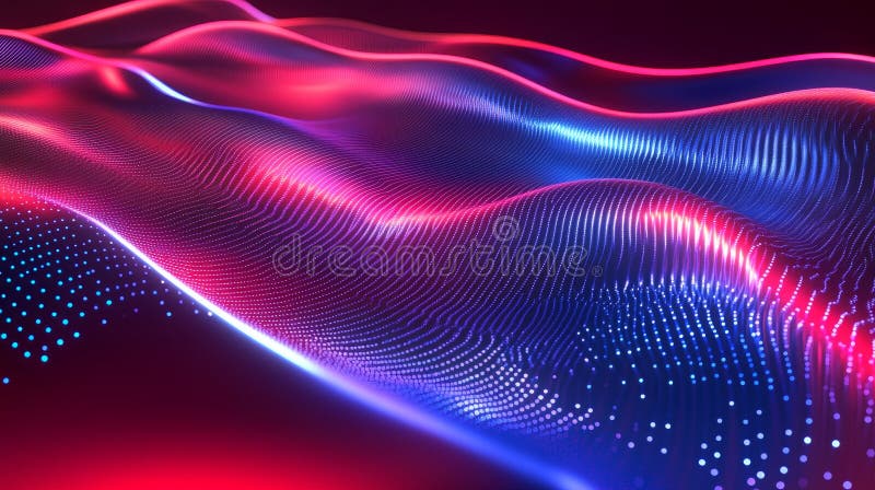 Red Blue Light Wave Pattern Abstract Digital Art Vibrant Color Flowing ...