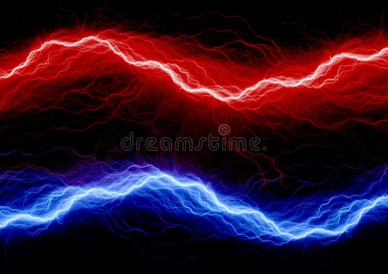 Red and blue lightning stock illustration. Illustration of electronics ...