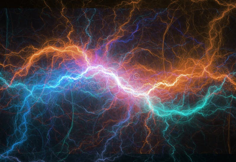 Red and Blue Lightning and Plasma Background Stock Illustration ...