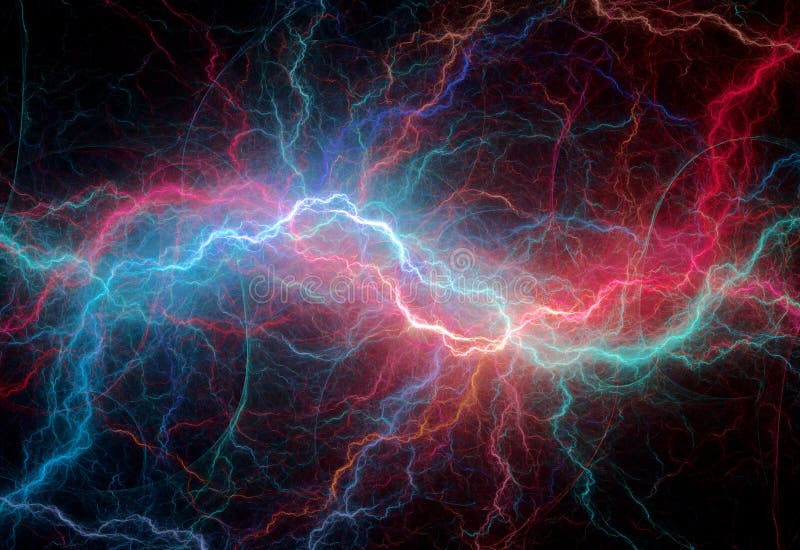 Red and Blue Lightning and Plasma Background Stock Illustration ...