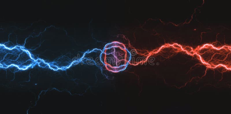 Red and Blue Lightning and Plasma Background Stock Illustration ...